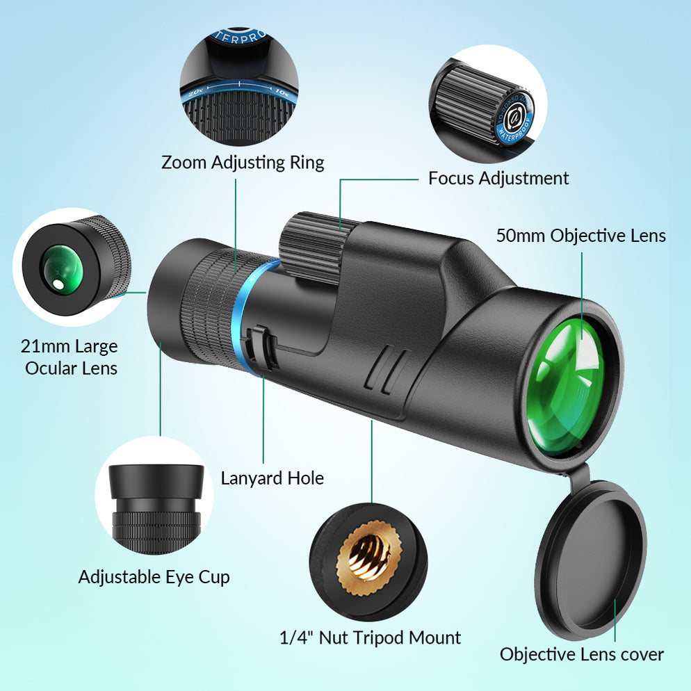APEXEL 10-20X Monocular Telescope — Magnifiers NZ