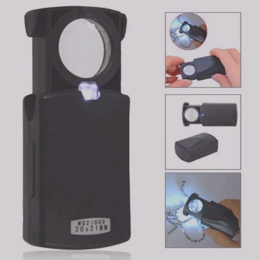 30X Slide Out Magnifier with LED Light — Magnifiers NZ