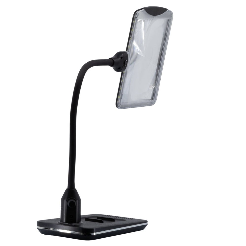 MagniPros Stand Magnifier with LED Lighting and Charging Port ...