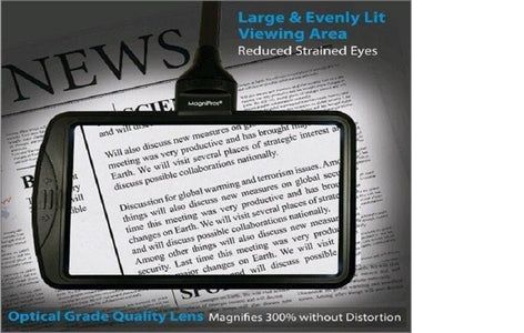 MagniPros Stand Magnifier with LED Lighting and Charging Port ...