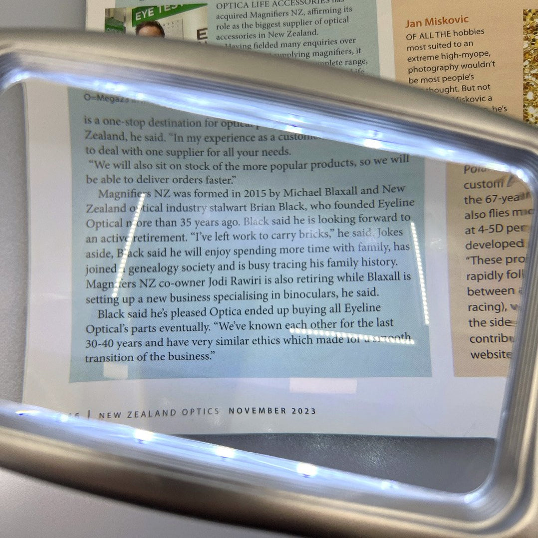 Rectangular LED Hand Magnifier 3X — Magnifiers NZ