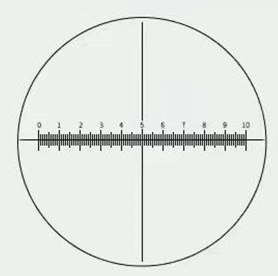 Reticule for 10X Eyepiece - Measuring scale for microscope eyepiece ...