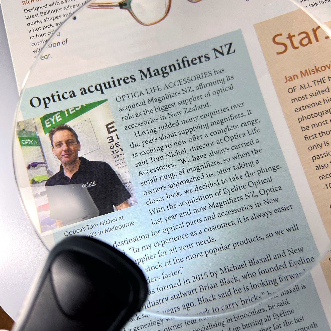 Rimless LED Magnifier, 2X, 110mm — Magnifiers NZ