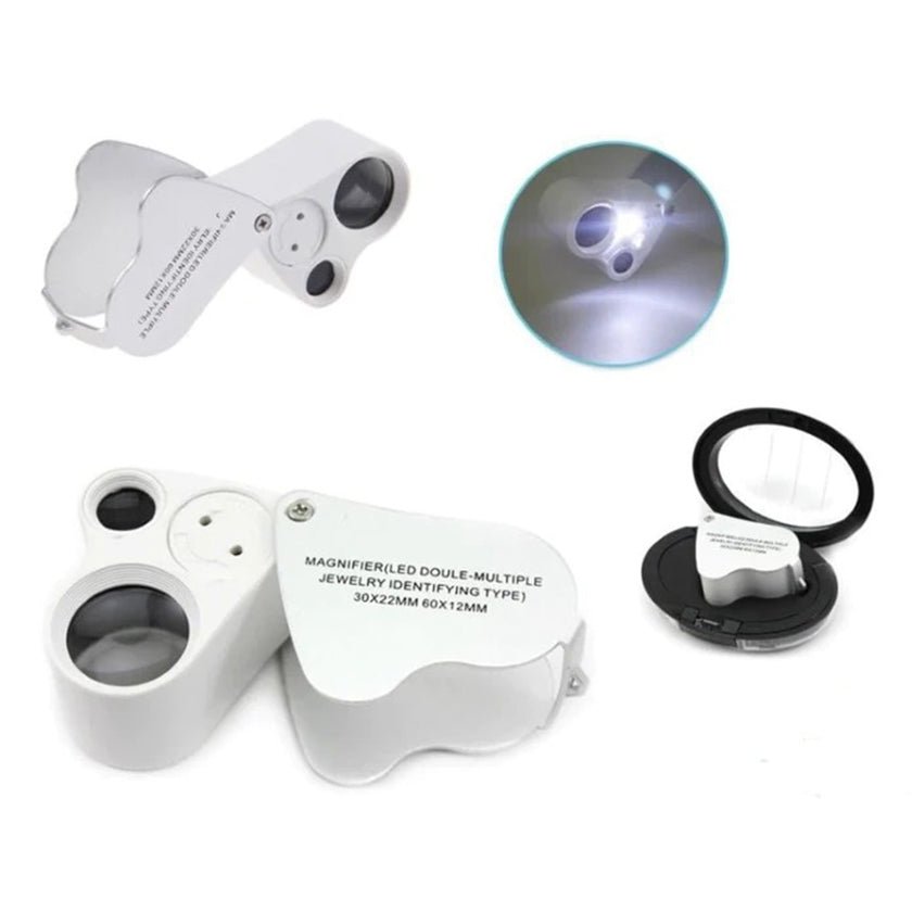 Two Lens Inspection Magnifier 30X 60X LED — Magnifiers NZ
